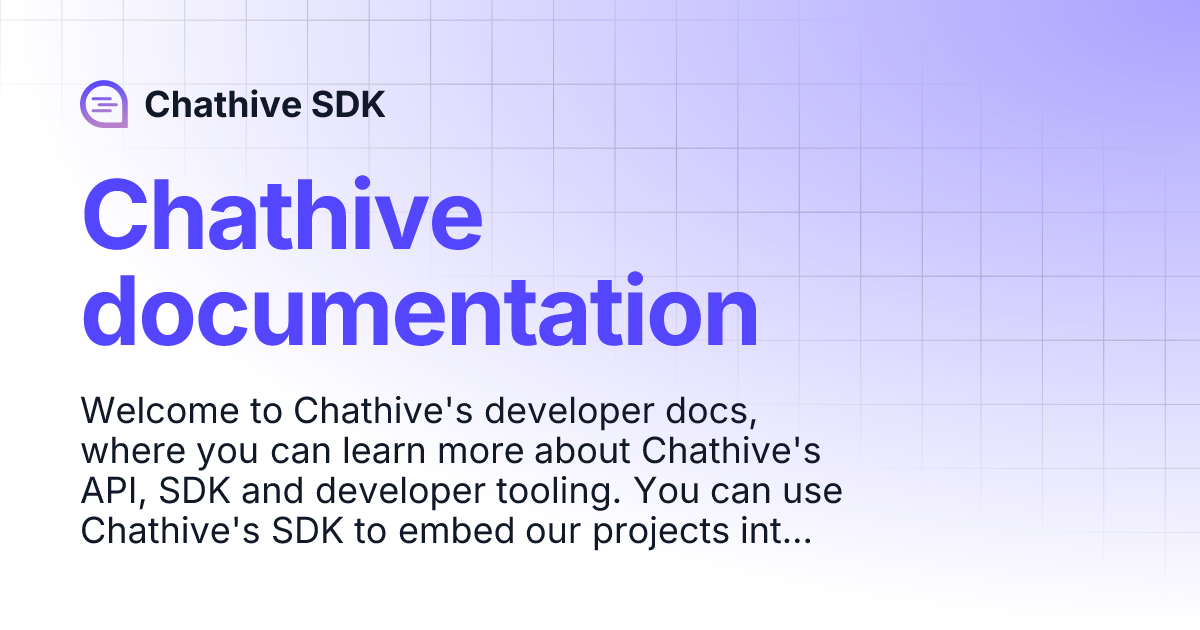 Chathive documentation | Chathive SDK