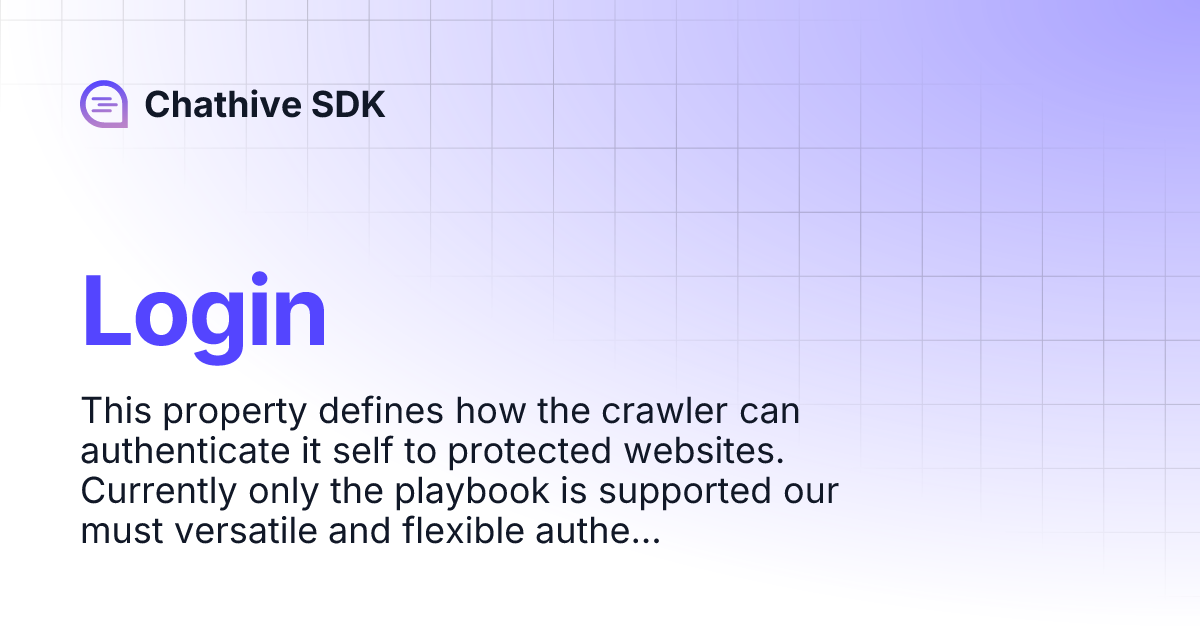 Login | Chathive SDK